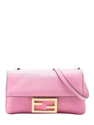Fendi 2010-2025 Leather Duo Baguette Crossbody Bag - Pink
