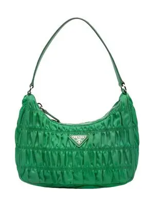 Prada 2019-2026 Tessuto Gaufre Re Edition Shoulder Bag - Green