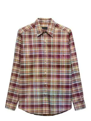 Prada Checked Cotton Shirt - Brown