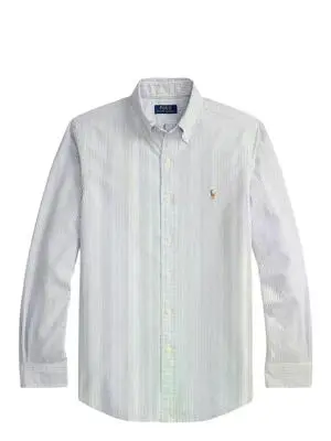 Polo Ralph Lauren Striped Embroidered Oxford Shirt - White