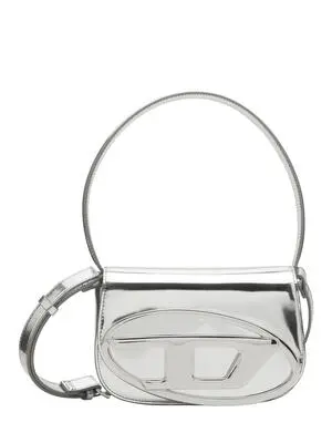 DIESEL 1dr Logo Mirror Leather Handbag - Silver