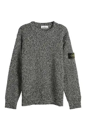 Stone Island Speckled Cotton Knit Jumper - Black Melange