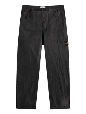 Stone Island Dense Nylon-tc Hand Sprayed Reflective Trousers - Black