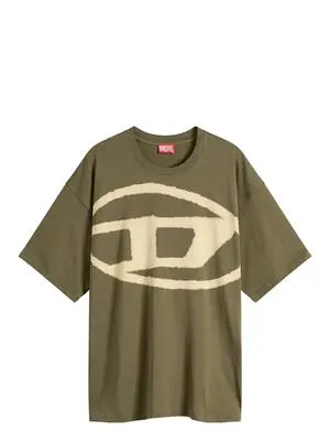 DIESEL Bleach Logo T-shirt - Green