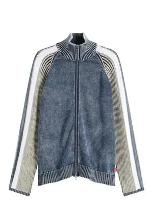 DIESEL Indigo Knit Zip Cardigan - Blue