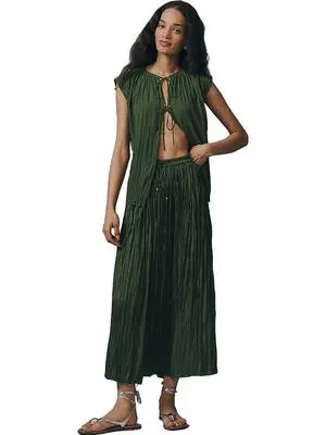 Scotch & Soda Pleated Midi Skirt - Garden Green