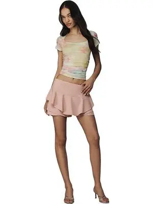 English Factory Layered Mini Skort - Mauve Pink