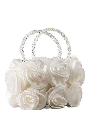 Dolce Vita Aubrey Satin 3d Handbag - White Satin