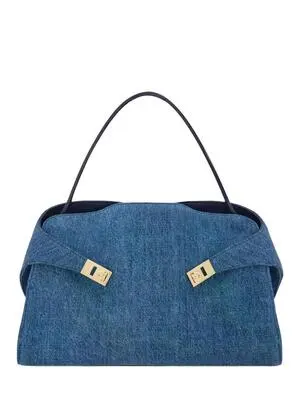 SALVATORE FERRAGAMO Hug Soft Denim Shoulder Bag