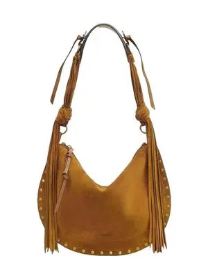 Isabel Marant Oskan Studded Fringed Shoulder Bag - Brown