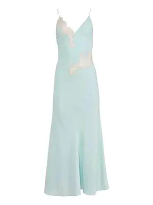 Fleur Du Mal Lace Long Slip Dress - Green