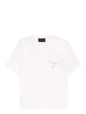 Simone Rocha Flower-appliqué T-shirt - Pink