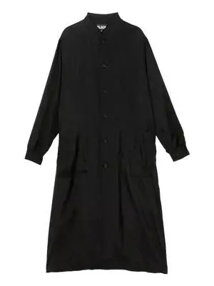 BLACK COMME DES GARÇONS Logo-print See-through Coat - Black