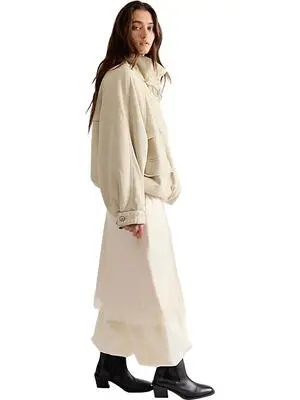 Free People Oversized Funnel-neck Jacket - Tea