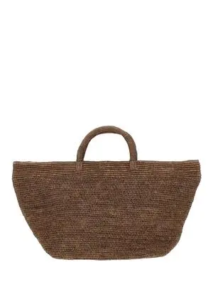 IBELIV Large Raffia Carryall Bag - Brown