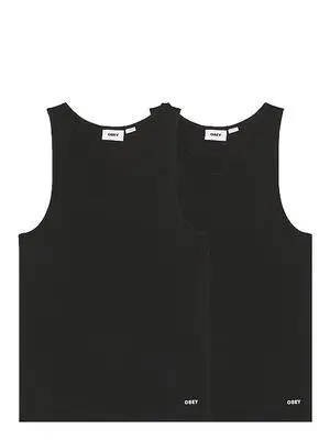 Obey Standard Rib Tank 2-pack - Black