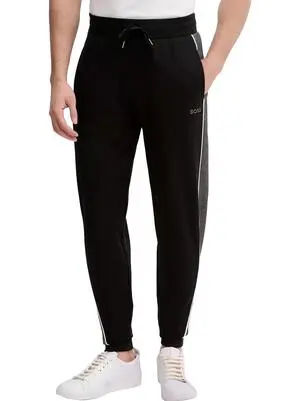 BOSS Drawstring Side-stripe Trousers - Black