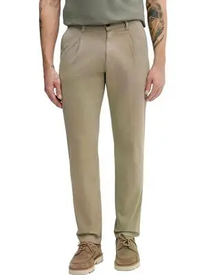 BOSS Straight Pleated Trousers - Neutrals