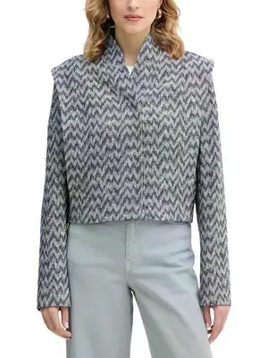 BOSS Chevron Shoulder-pad Jacket - Blue