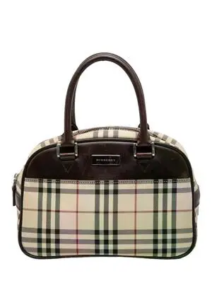 Burberry House Check Canvas Handbag - Brown