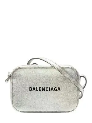 Balenciaga Xs Metallic Leather Everyday Camera Bag - Silver