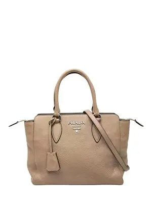 Prada Vitello Phenix Satchel - Brown
