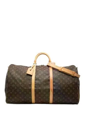 LOUIS VUITTON 1999 Monogram Keepall Bandouliere 60 Travel Bag - Brown