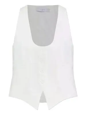 IRO PARIS Buttoned Halter-neck Vest - White