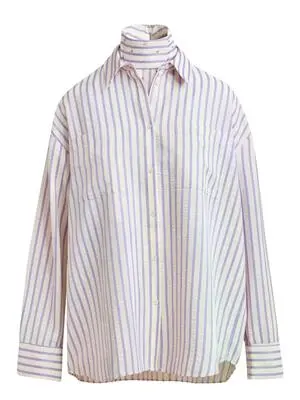Essentiel Antwerp Striped Rhinestone Shirt - White