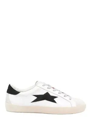 ISHIKAWA Star Appliqué Leather Sneakers - White