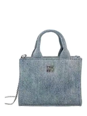 Dkny Stud-embellished Denim Tote Bag - Blue