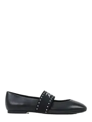 Karl Lagerfeld Studded Strap Ballet Flats - Black