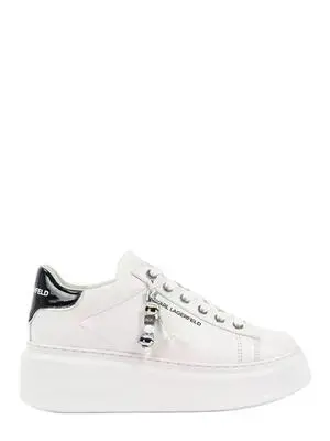 Karl Lagerfeld Logo-pendant Platform Sneakers - White