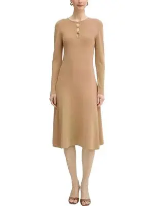 Karl Lagerfeld Button Detailed Midi Dress - Neutrals