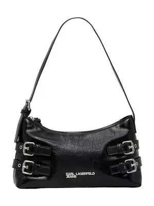Karl Lagerfeld Buckle-detail Shoulder Bag - Black