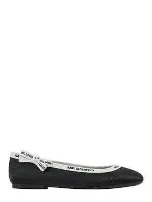 Karl Lagerfeld Logo-ribbon Ballet Flats - Black