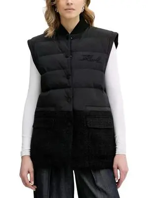 Karl Lagerfeld Logo-detail Panelled Jacket - Black