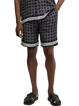 Karl Lagerfeld Geometric-print Shorts - Black