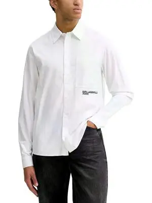 Karl Lagerfeld Chest-pocket Long-sleeve Shirt - White