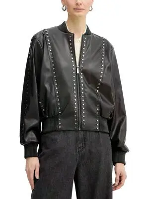 Karl Lagerfeld Studded Bomber Jacket - Black