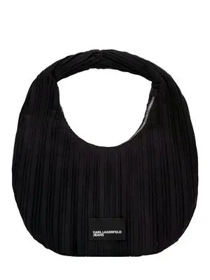 Karl Lagerfeld Pleated Shoulder Bag - Black