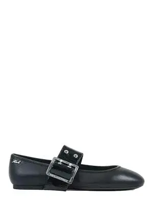 Karl Lagerfeld Buckle-detail Ballet Flats - Black