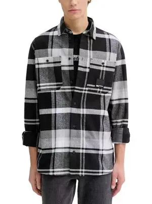 Karl Lagerfeld Check Patch-detail Shirt - Black