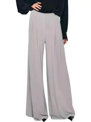 Norma Kamali Pleated Wide-leg Trousers - Grey