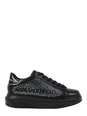 Karl Lagerfeld Rhinestone Lace-up Sneakers - Black