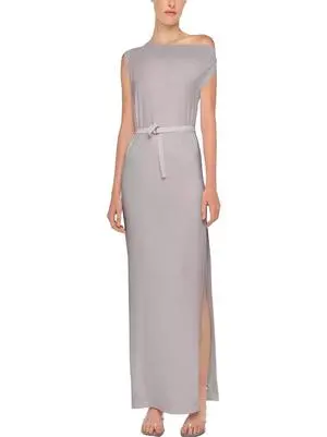Norma Kamali Long Dress With Drop Shoulder - Grey