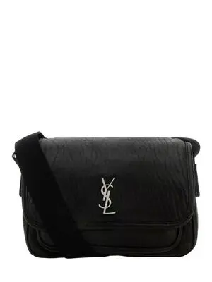 Saint Laurent Niki Small Messenger Bag In Grained Lambskin - Black