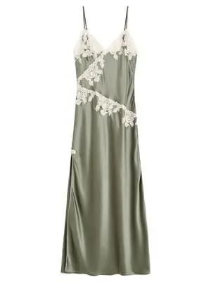 BY MALENE BIRGER Vera Satin Maxi Dress - Deep Lichen Green