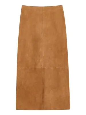 BY MALENE BIRGER Palomie Suede Maxi Skirt Rusty Sand