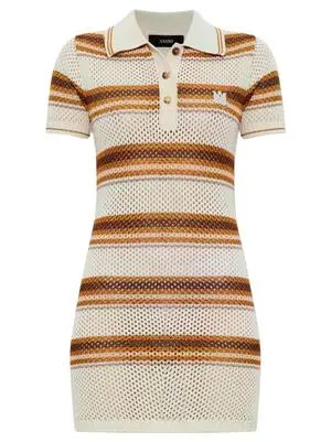 Amiri Striped Knitted Mini Dress - Neutrals